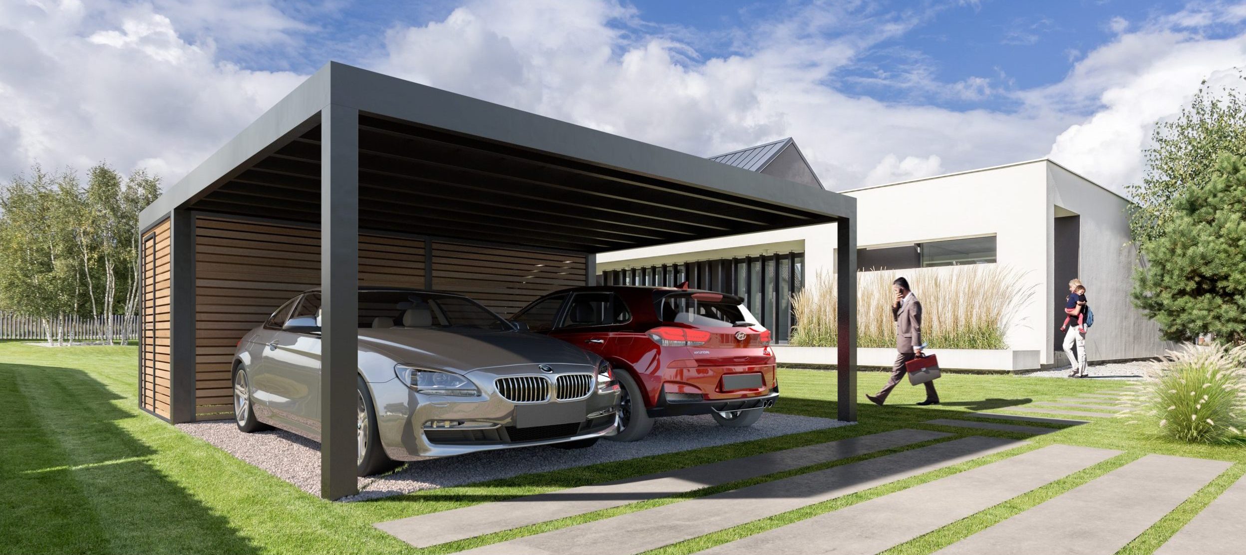 Modern dynamic façade and pergola Agava - Soltec