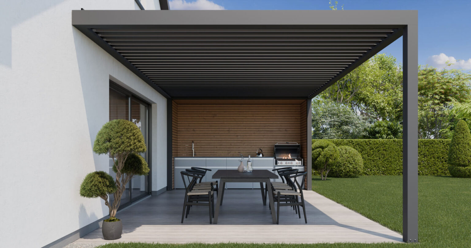 Bioclimatic Pergola & Outdoor Kitchen – The Perfect Match for a New Outdoor Living Space - Soltec